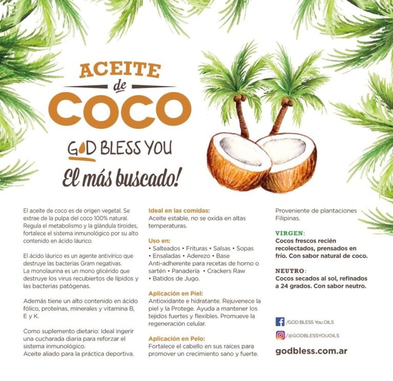 Campos Verdes - ACEITE DE COCO LIQUIDO MCT PREMIUM - GOD BLESS YOU